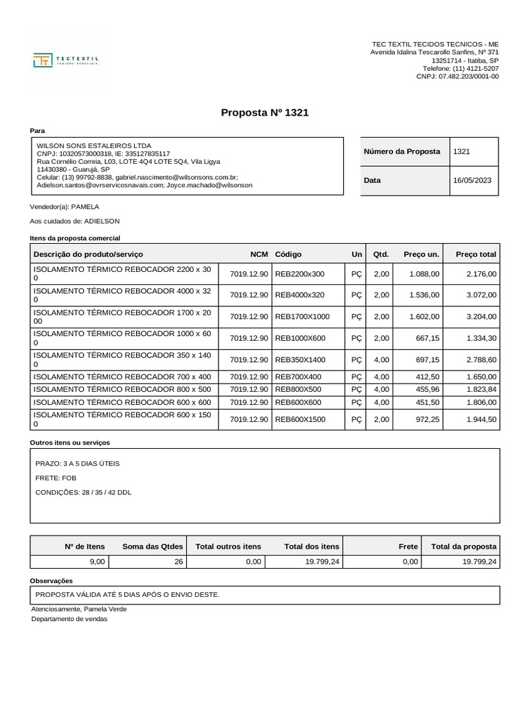 Número Da Proposta | PDF