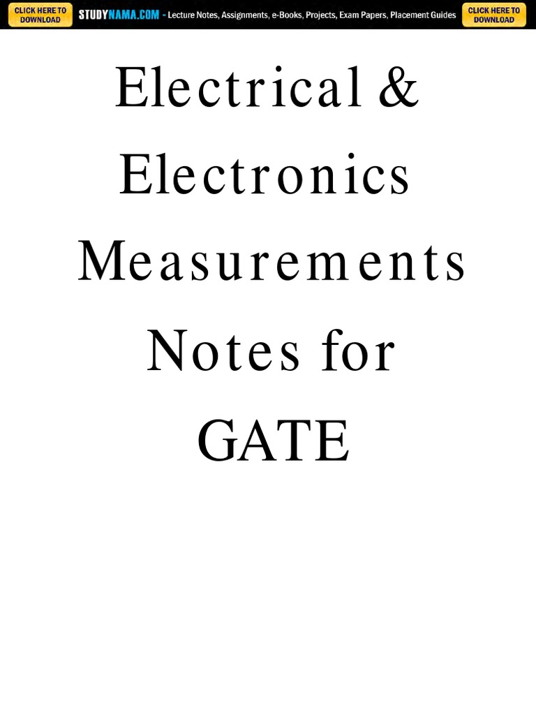 Electrical - Electronics Measurements For GATE - ACE | PDF ...