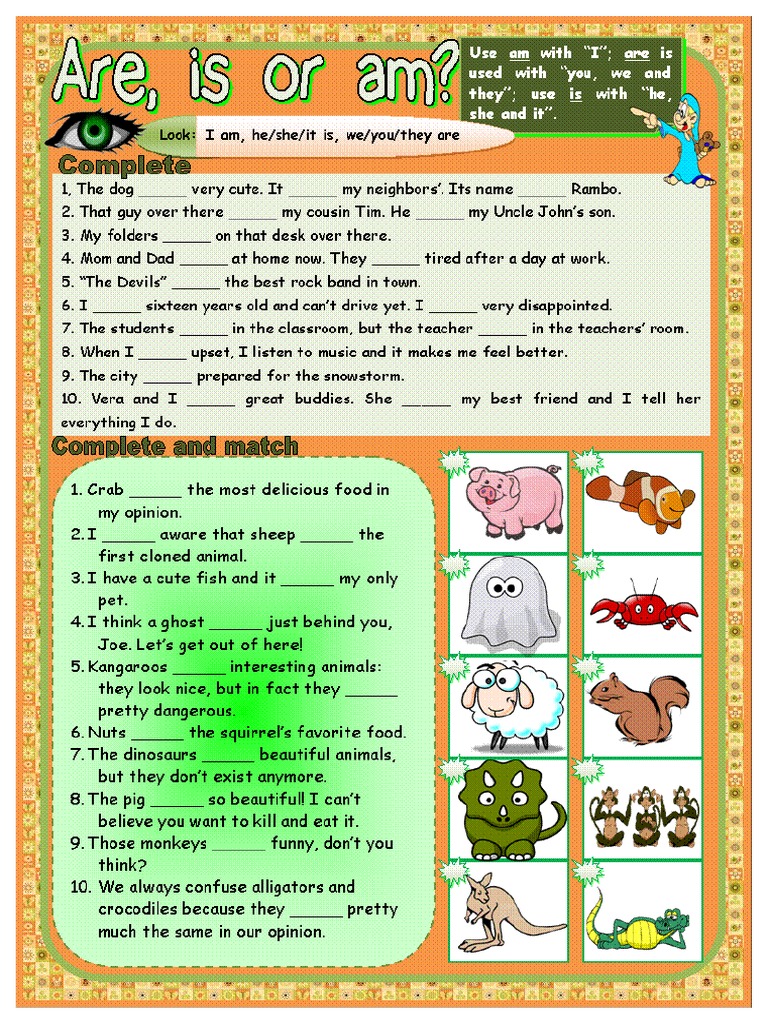 Are Is or Am 2 Pages Teachers Handout Included Fun Activities Games ...