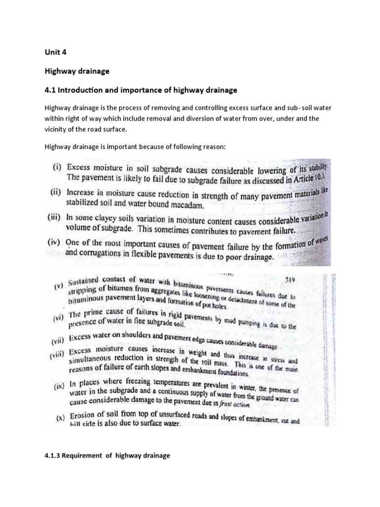 Unit 4 Highway Drainage | PDF | Drainage | Road