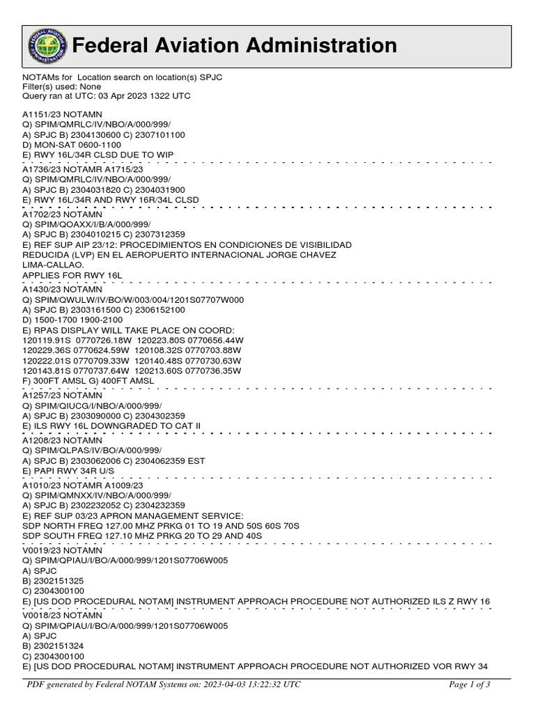 Create Notam PDF | PDF | Aviation | Transport Safety