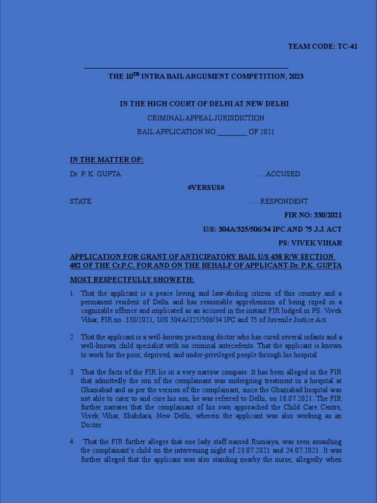 Anticipatory Bail Pdf