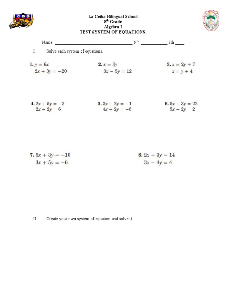 Test System of Equation | PDF