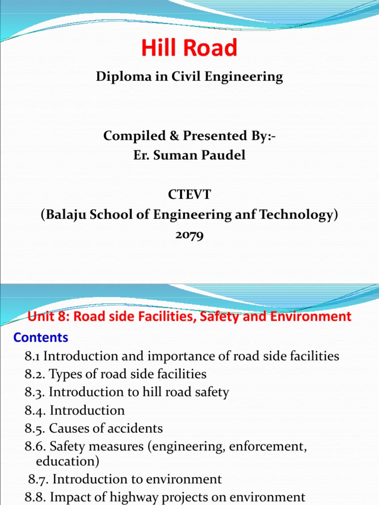 Unit 8 Road Side Facilities Safety and Environment | PDF | Road ...