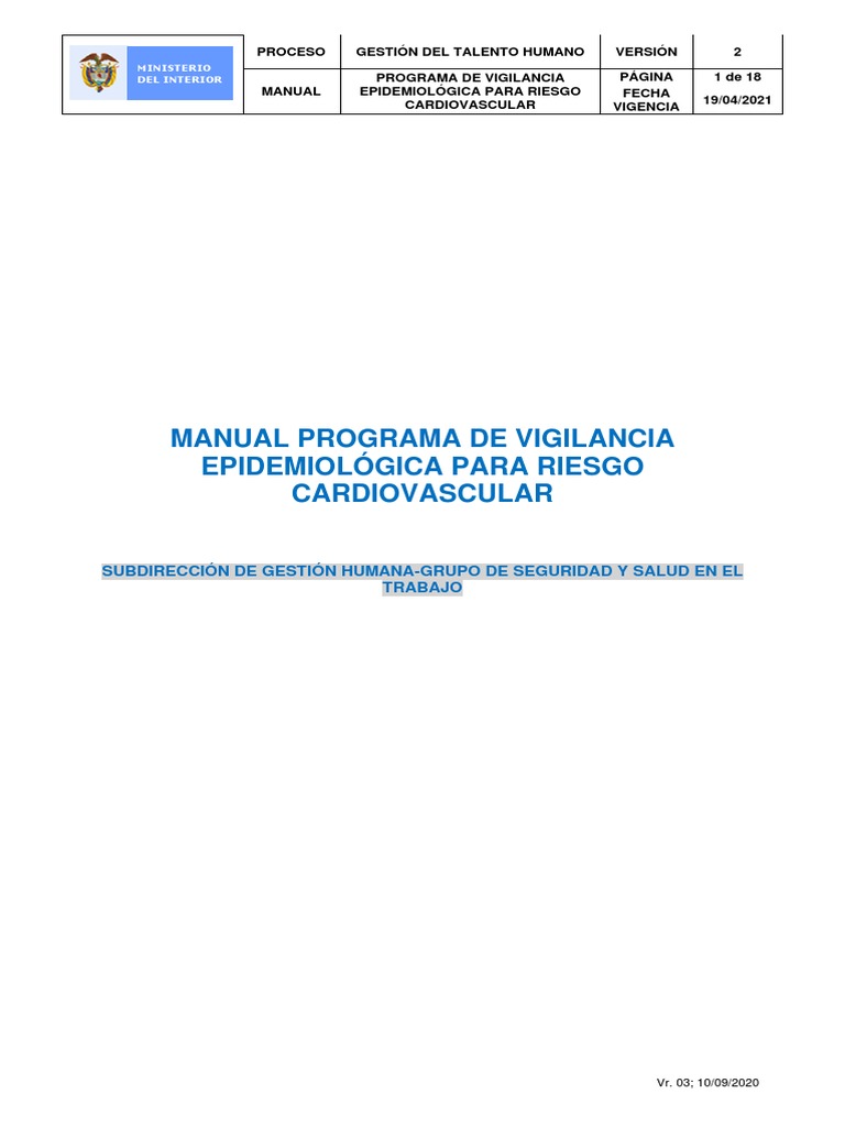 Manual Programa Vigilancia Epidemiologica Riesgo Cardiovascular VR 02-19-04-2021 | PDF ...