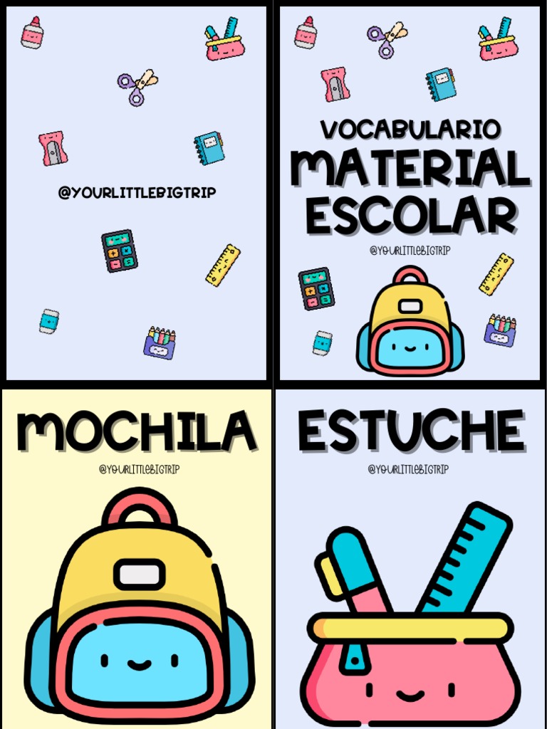 VOCABULARIO MATERIAL ESCOLAR Opvbmq | PDF