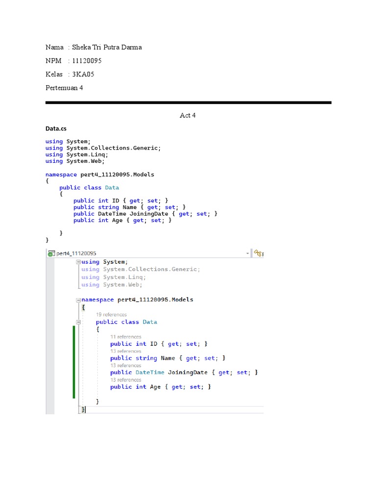 Pert4 - Act1 - Sheka Tri Putra Darma - 11120095 | PDF | Database Index | Computer Science