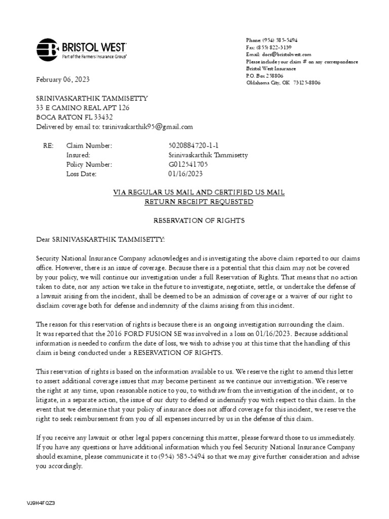 Via Regular Us Mail and Certified Us Mail Return Receipt Requested ...