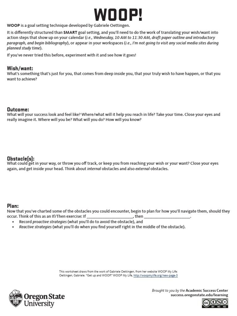 Woop - Fill - 20 | PDF | Career & Growth | Self-Improvement