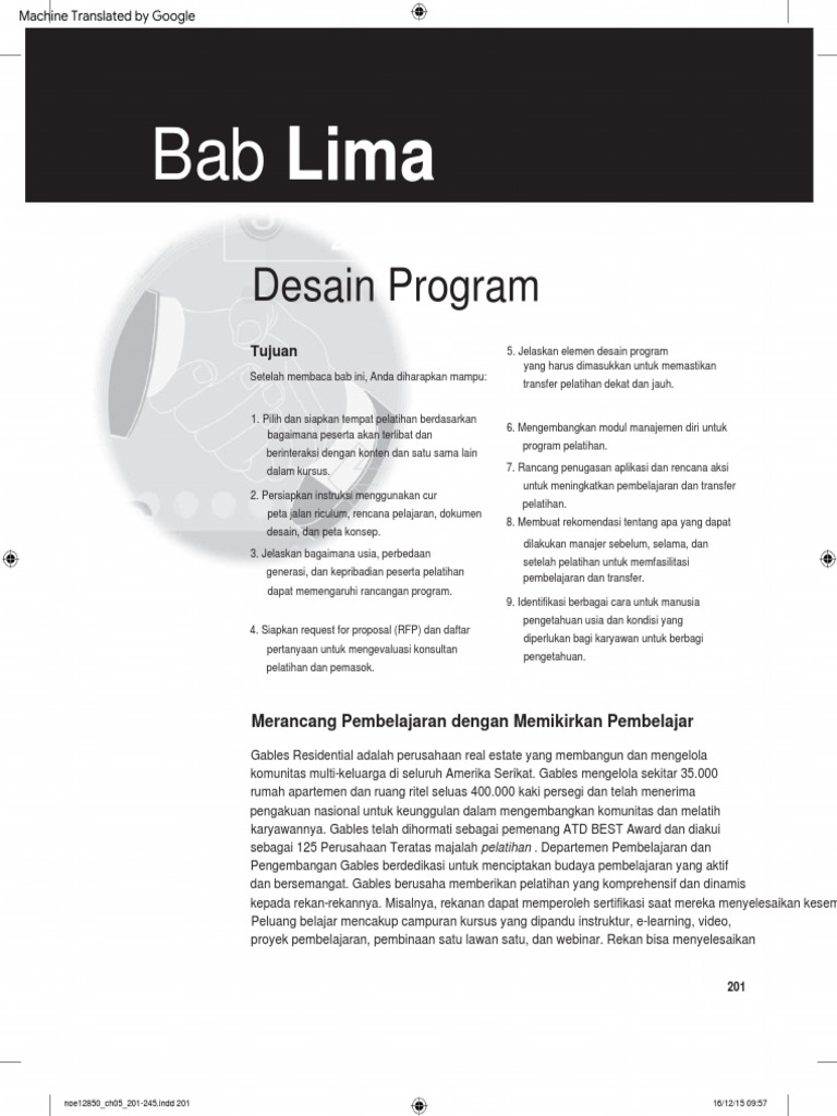 Desain Program Pelatihan Efektif | PDF
