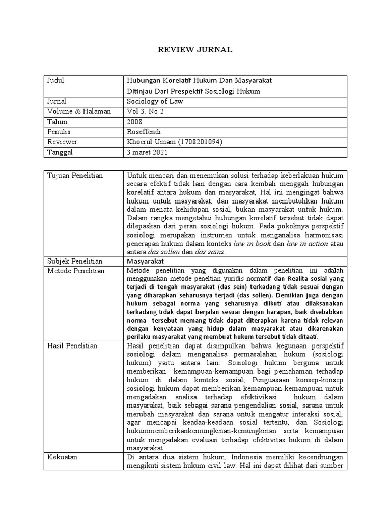 REVIEW - JURNAL Khoerul Umam (1708201094) | PDF