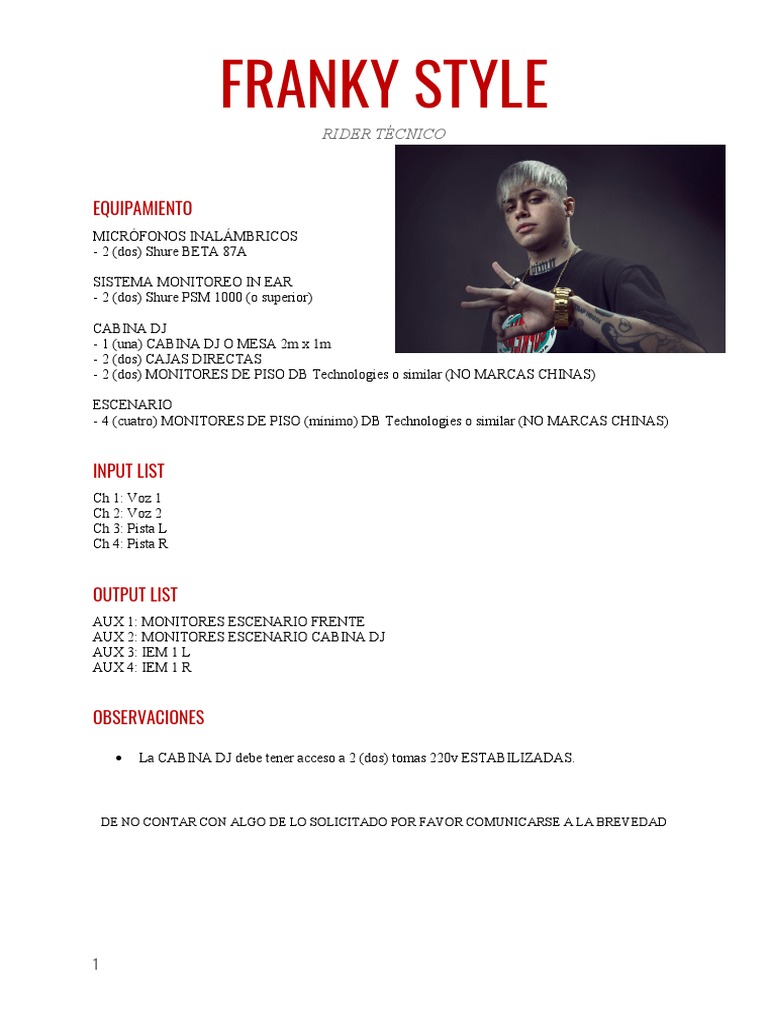 Rider Tecnico Franky Style Pdf