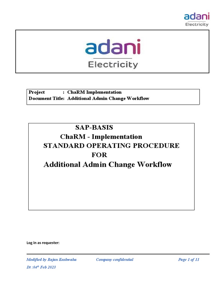 Additional Admin Change SOP | PDF