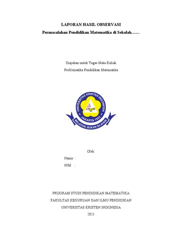 Template LAPORAN HASIL OBSERVASI | PDF