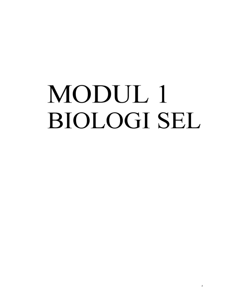 Modul 1 Biologi Sel | PDF | Sains & Matematika