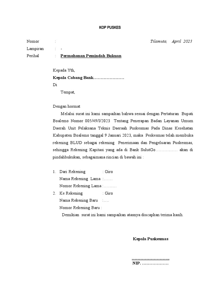 Contoh Surat PB | PDF