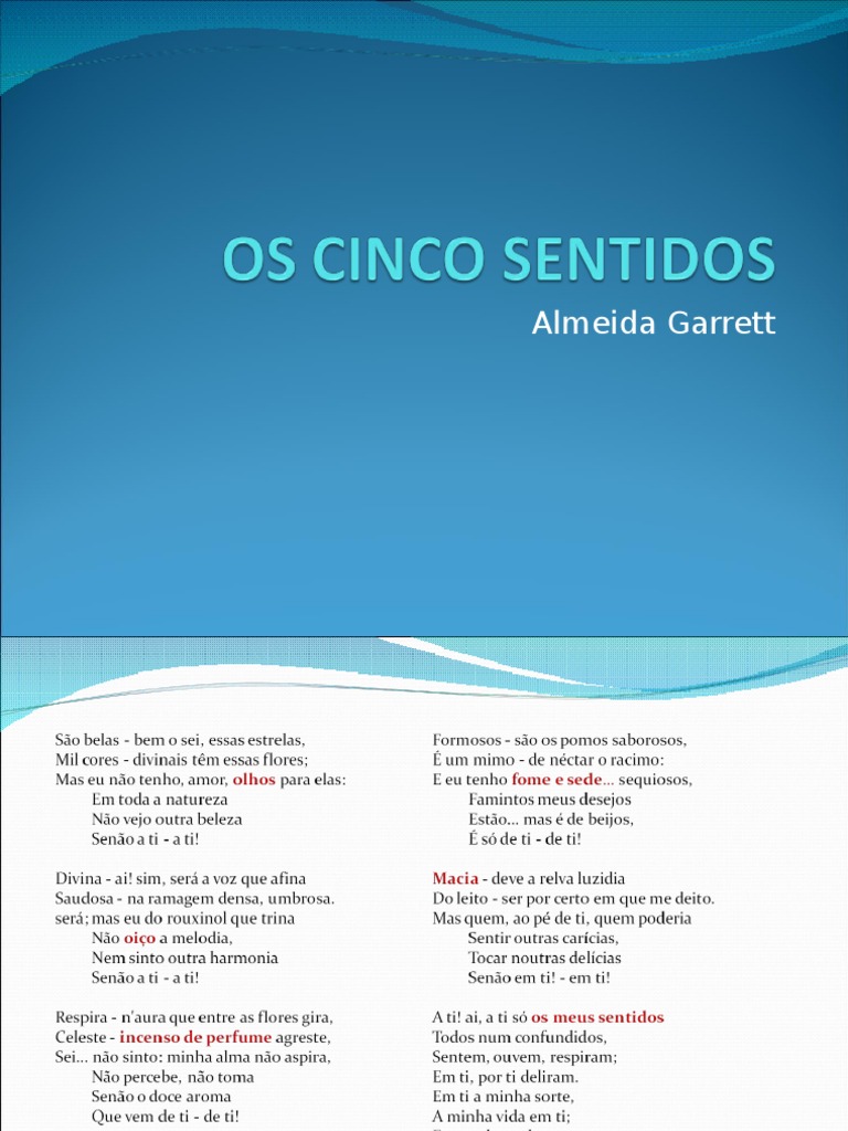 Os Cinco Sentidos | PDF | Amor | Natureza