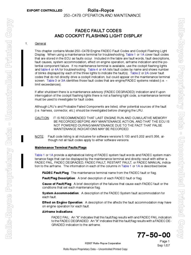 Rolls - Royce: 250 - C47B Operation and Maintenance | PDF