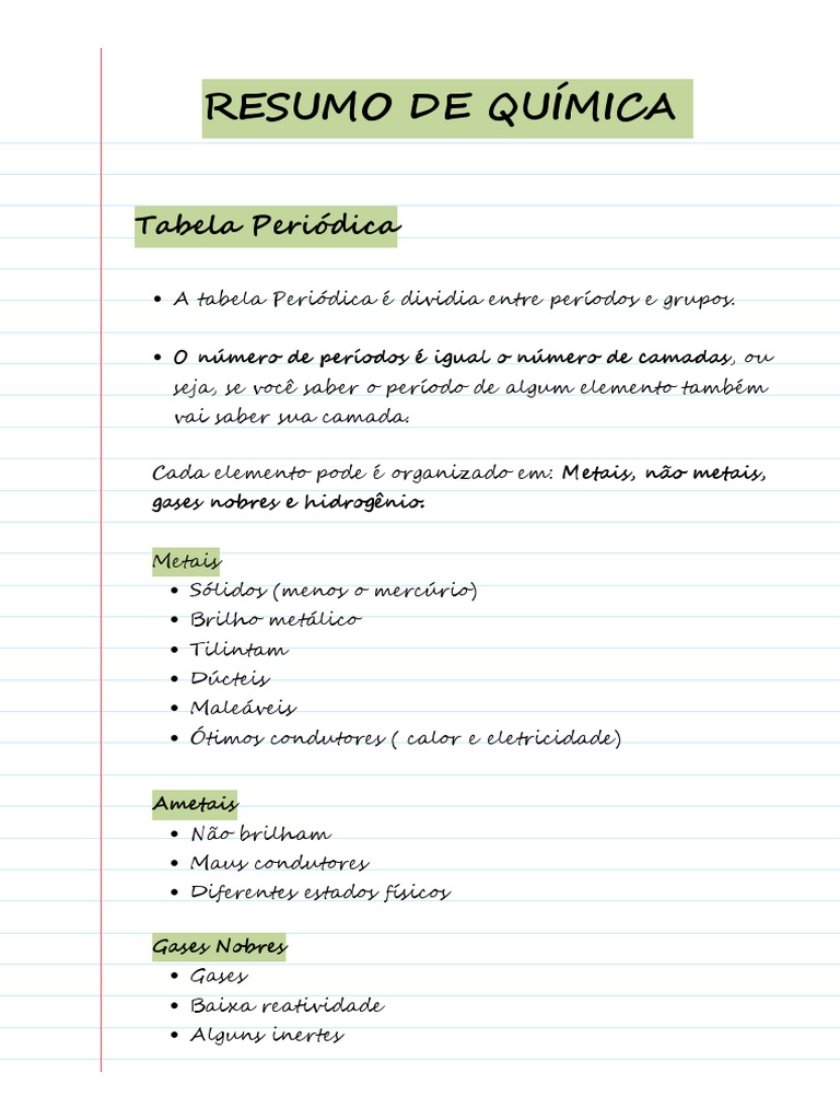 Resumo Química | PDF