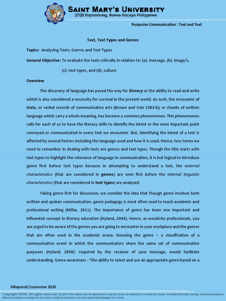 Unit 4 - Text and Text Types | PDF