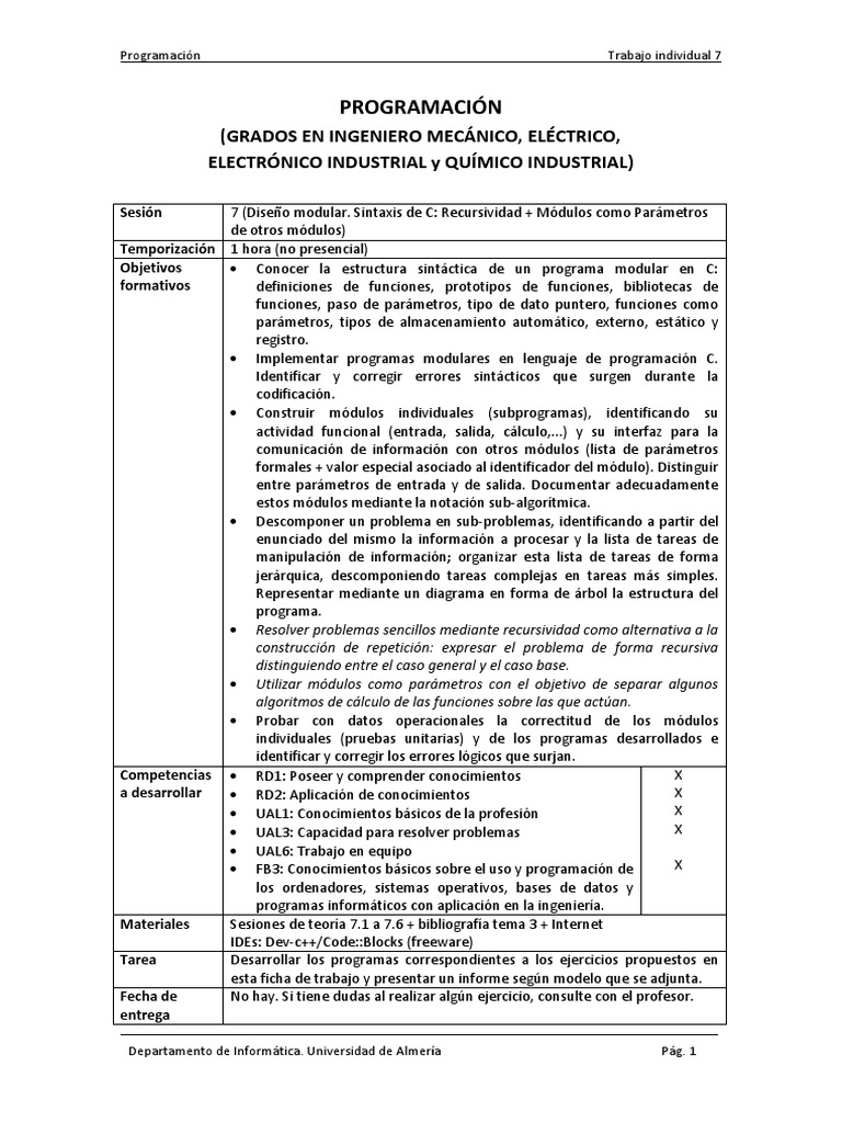Trabajo Individual 7 - C | PDF | Puntero (Programación de computadora ...