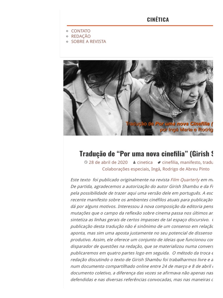 Nova Cinefilia: Diversidade e Crítica | PDF | Fotografia ...