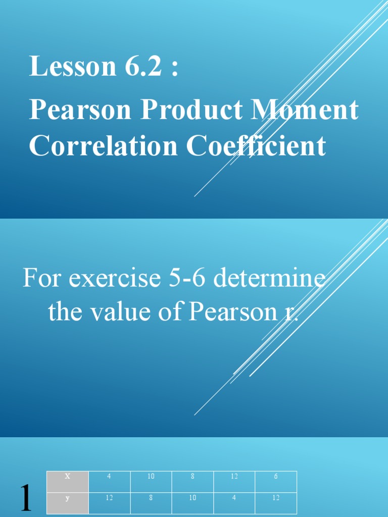 FINAL Lesson 6.2 Pearson Product Moment Correlation Coefficient Quarter 4 Week 8 For Grouphings ...