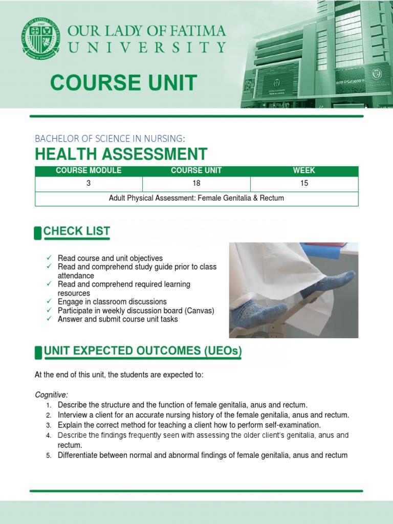 Cm3 Cu18 Assessment Of Female Genitalia And Rectum Pdf Vagina Labia