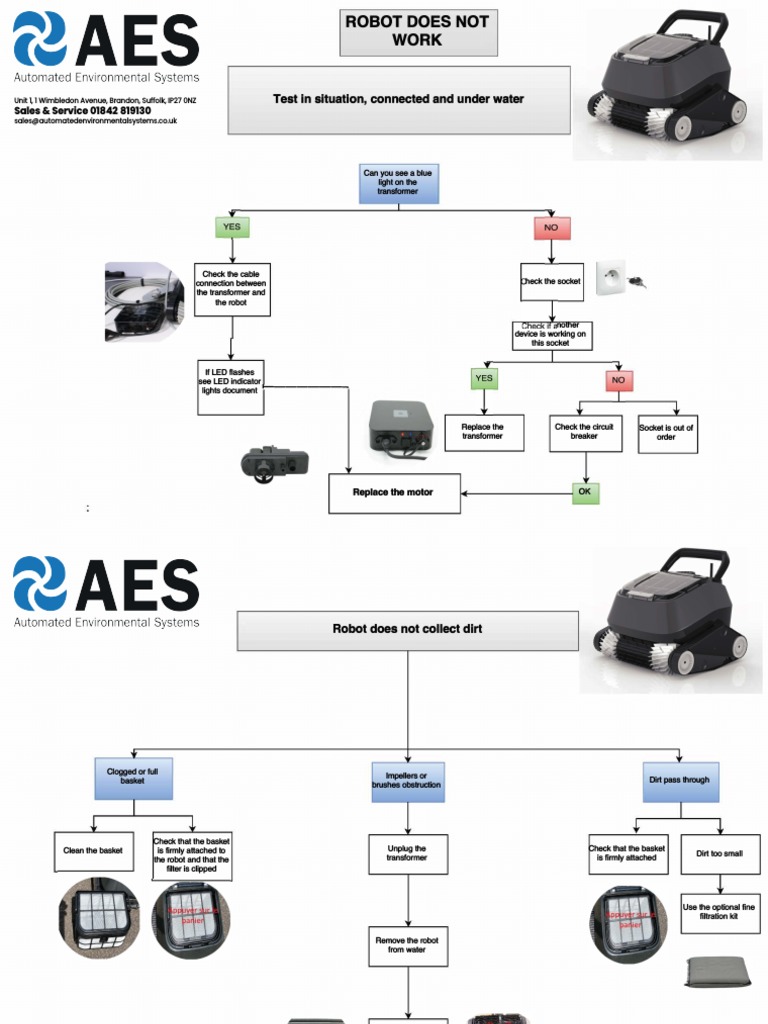 AES Remora 7320 Robot Pool Cleaner Troubleshooting | PDF | Transformer ...