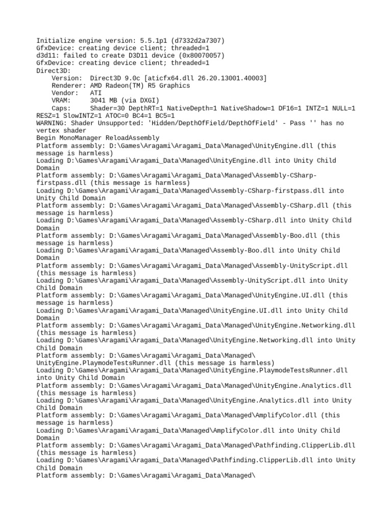 Output Log | PDF | Library (Computing) | Shader
