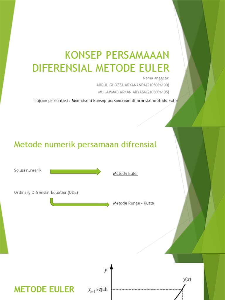 Konsep Persamaaan Diferensial Metode Euler | PDF