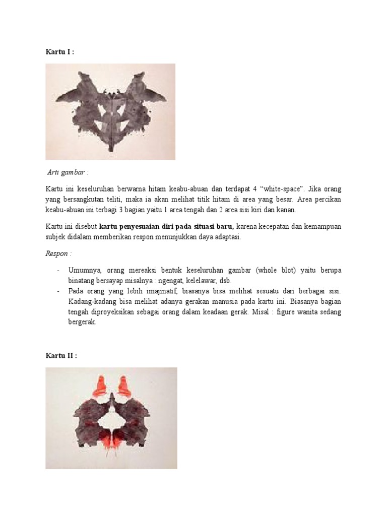 10 Gambar Tes Rorschachhh | PDF