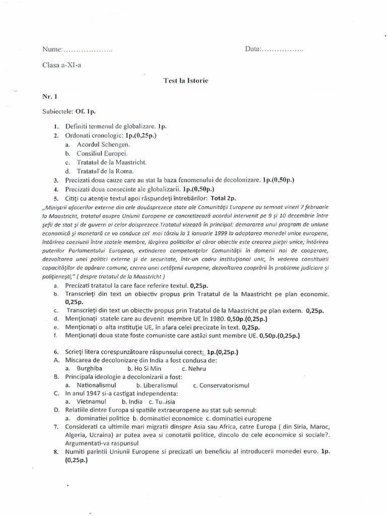 Test La Istorie | PDF