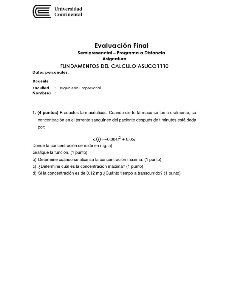 Fundametnos Del Calculo Parcial Final | PDF