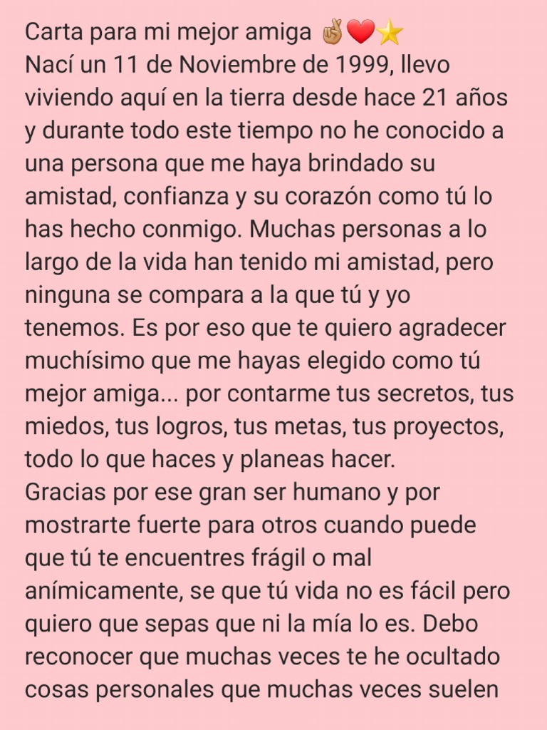 Carta A Mi Mejor Amiga | PDF