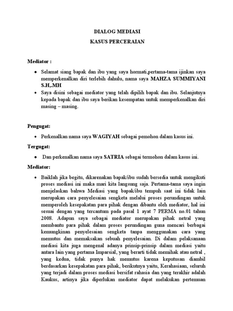 Dialog Mediasi | PDF