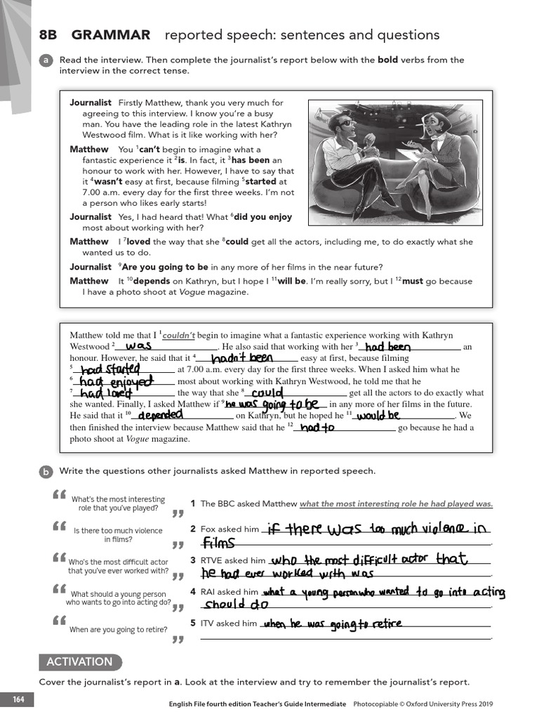 Grammar Practice 8B - Sofía Sendín B1A | PDF | Syntax | Cognitive Science