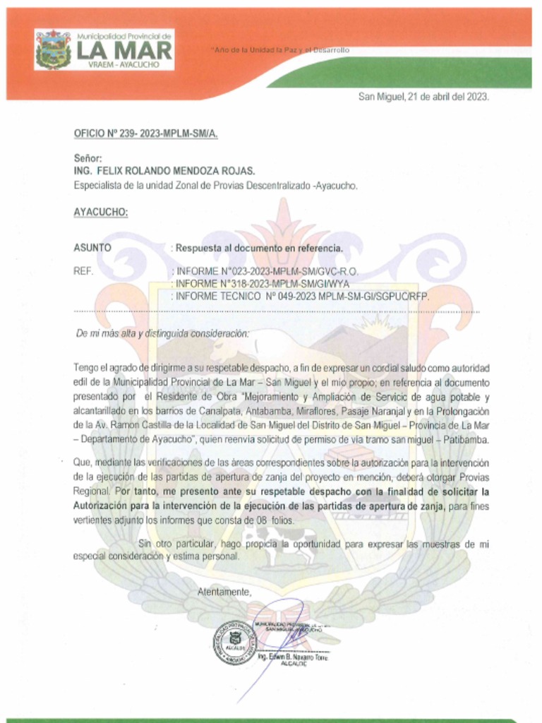 Oficio #239 2023 MPLM SM A | PDF