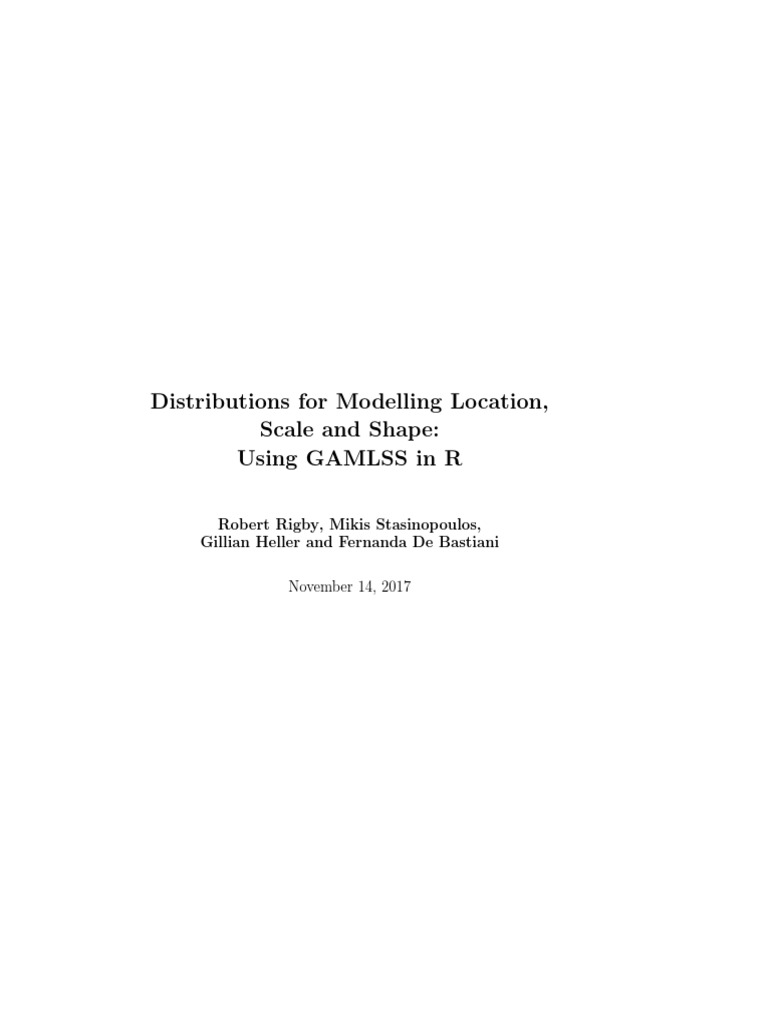 Distributions For Modelling Location Scale And Shape Pdf