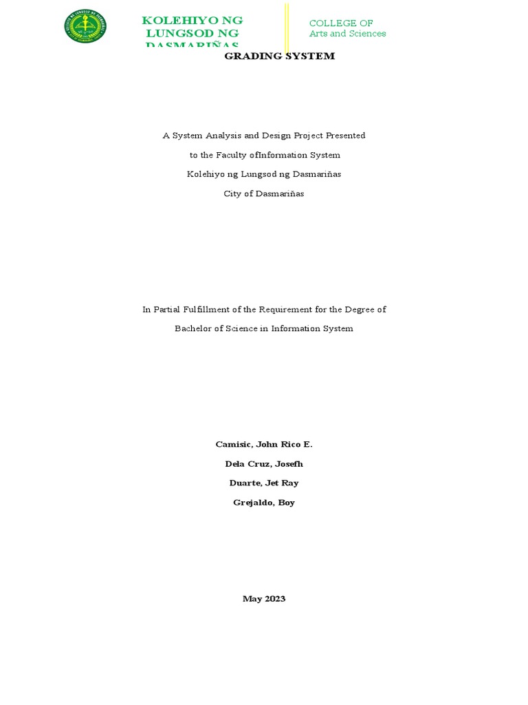 Chapter 1 Grading System | PDF