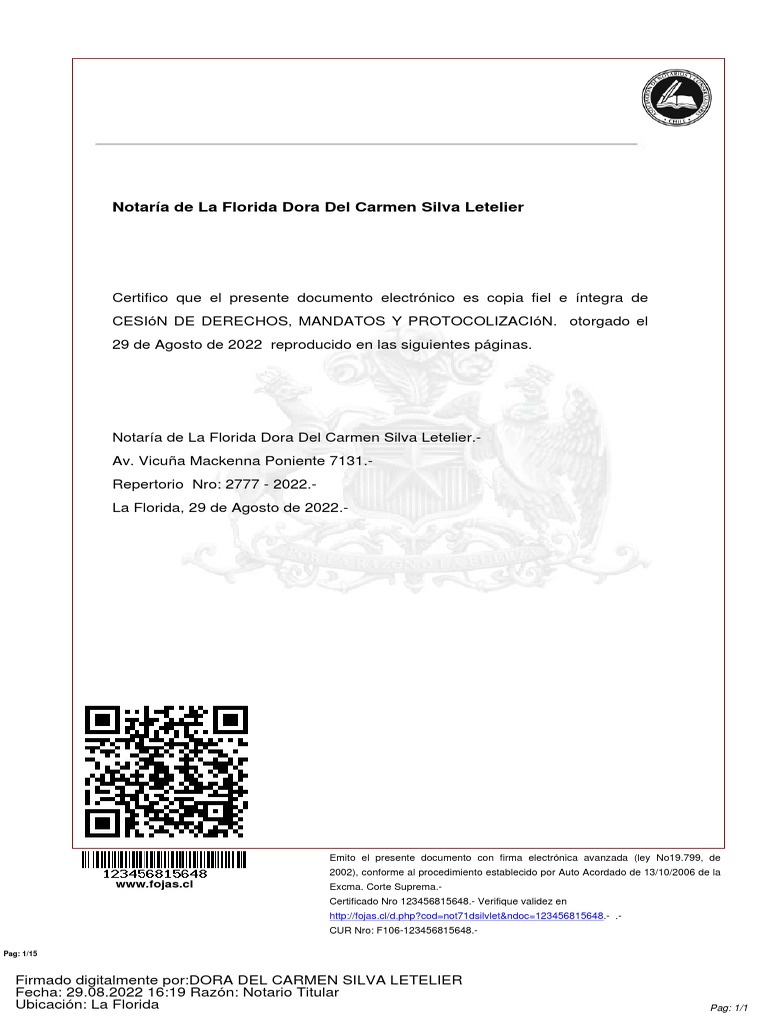 Cesi - N de Derechos, Mandatos y Protocolizaci - N. - Irma Cayo y Otros | PDF | Autenticación ...