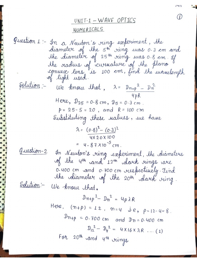 Phy Numericals | PDF