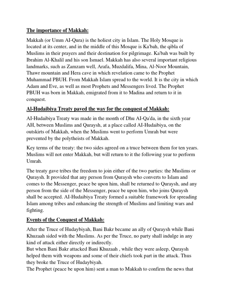 Conquest of Makkah Reading material | PDF | Mecca | Muhammad