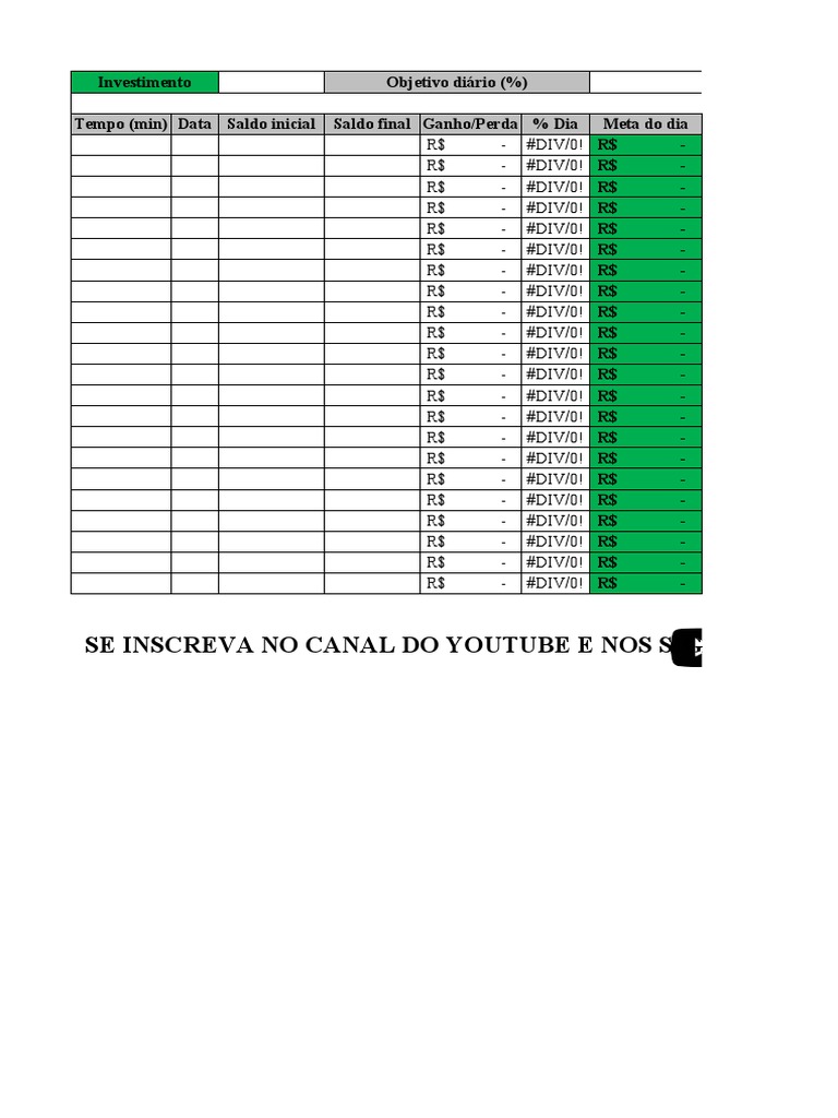 Planilha - Trading Zone | PDF