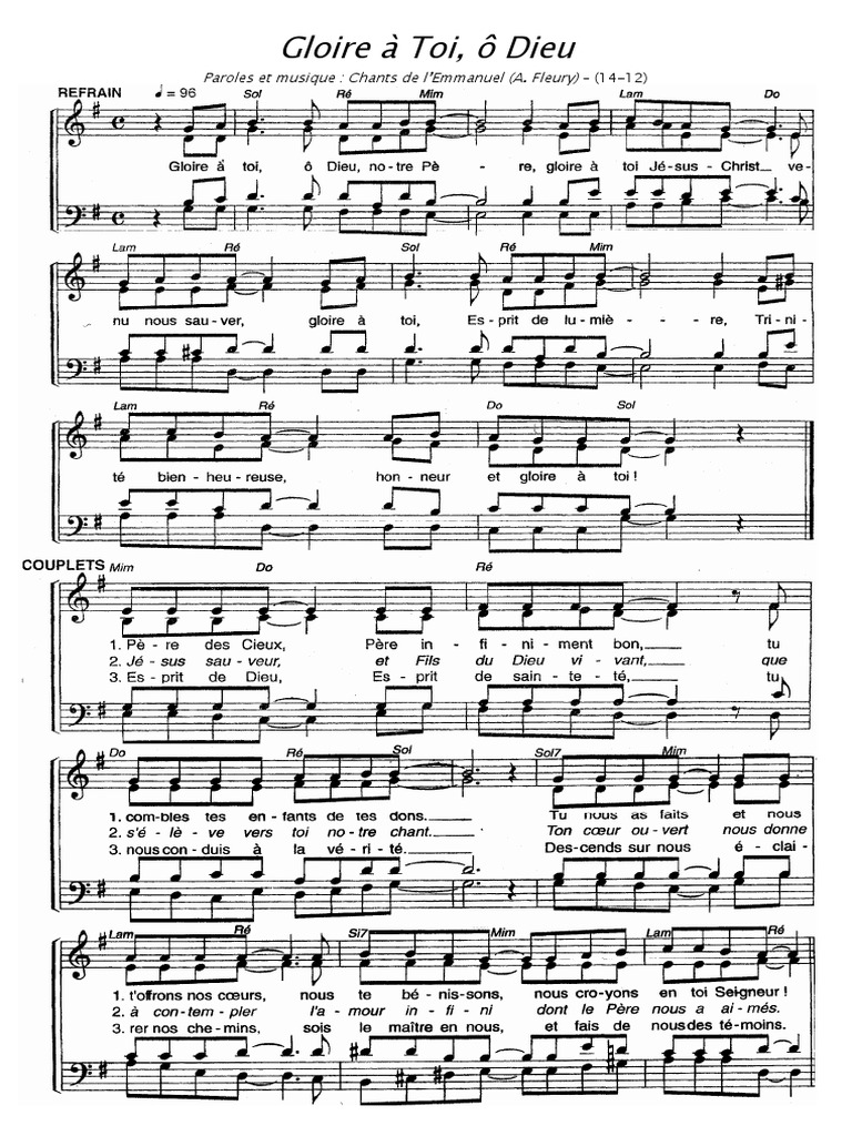Gloire A Toi o Dieu Notre Pere | PDF