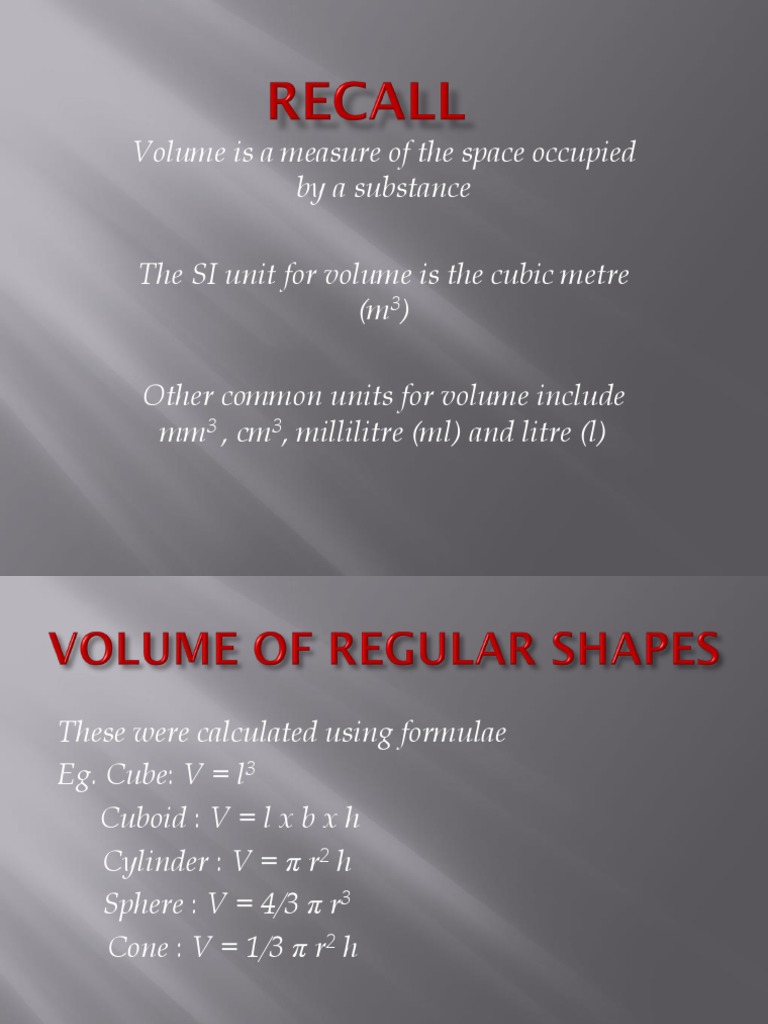 Volume Measurement and Units Guide | PDF