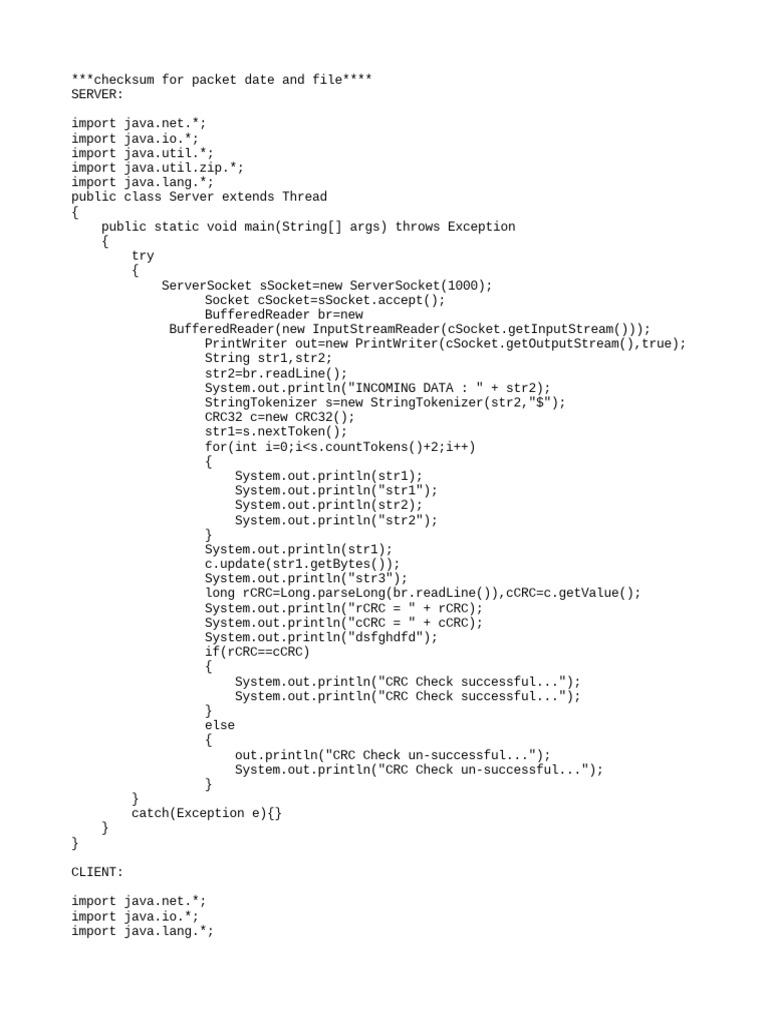 Checksum for Packet File and Date | PDF | Internet Protocols | Internet ...