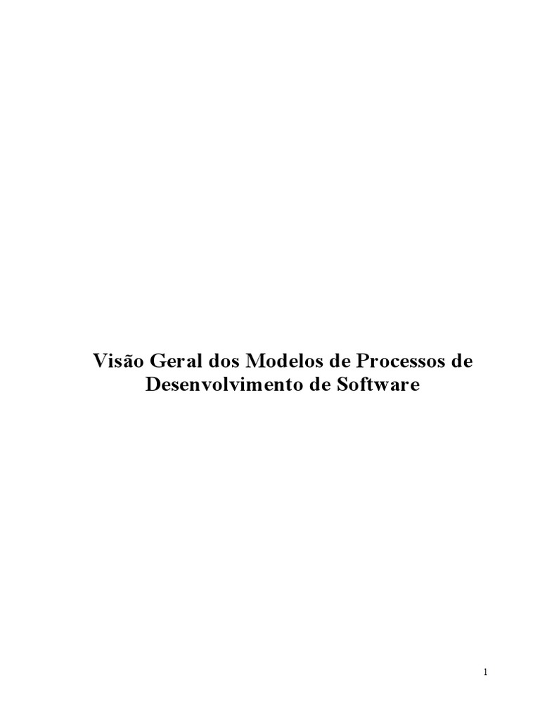 Modelos de Processos de Software: Visão Geral | PDF | Computadores