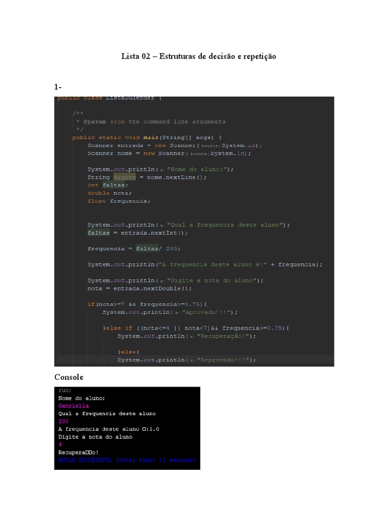 Estruturas de Decisão e Repetição | PDF