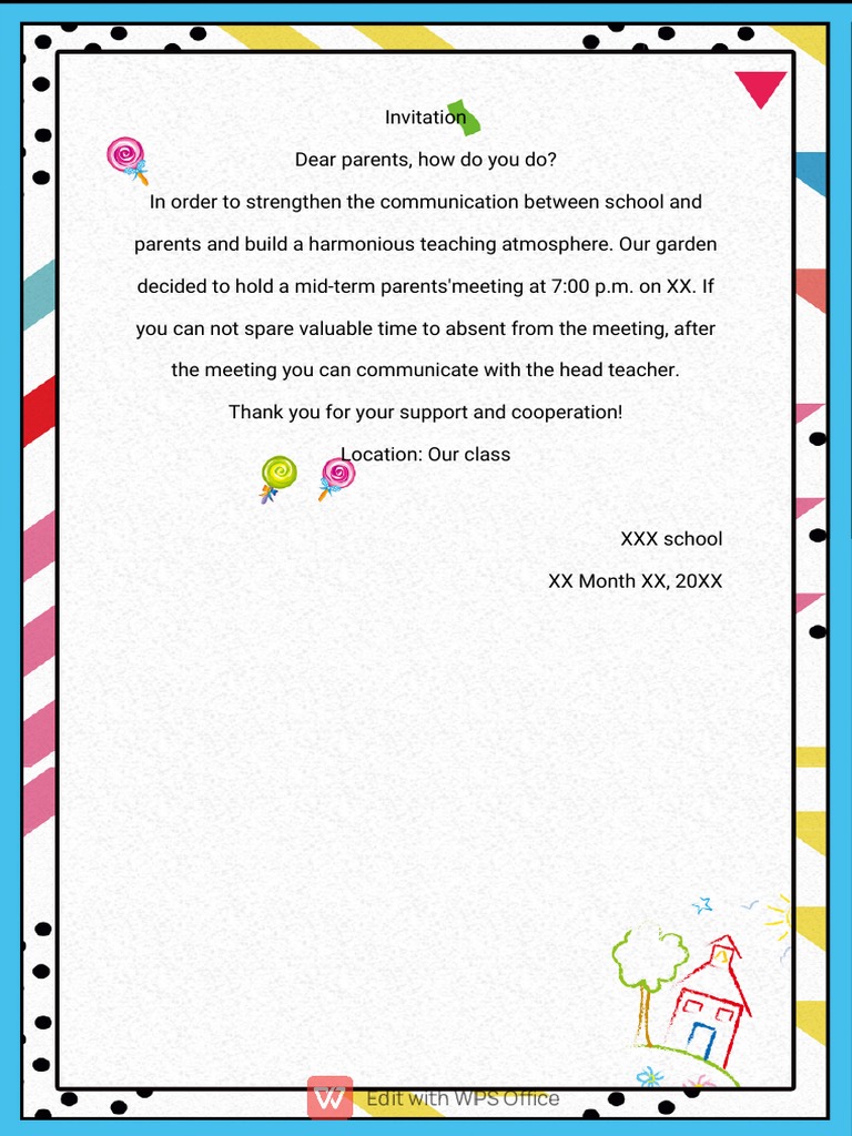 Parents' Meeting Invitation Letter-WPS Office | PDF